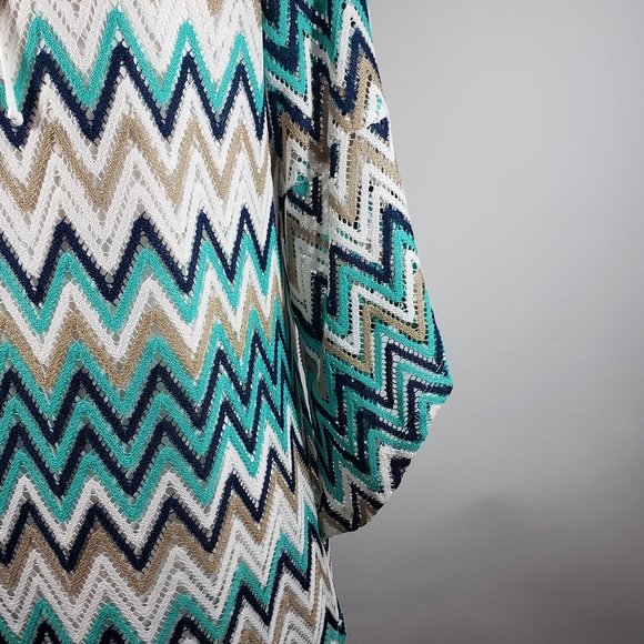 Tacera | Tops | Tacera Chevron Stripe Bell Sleeve Blouse Large | Poshmark